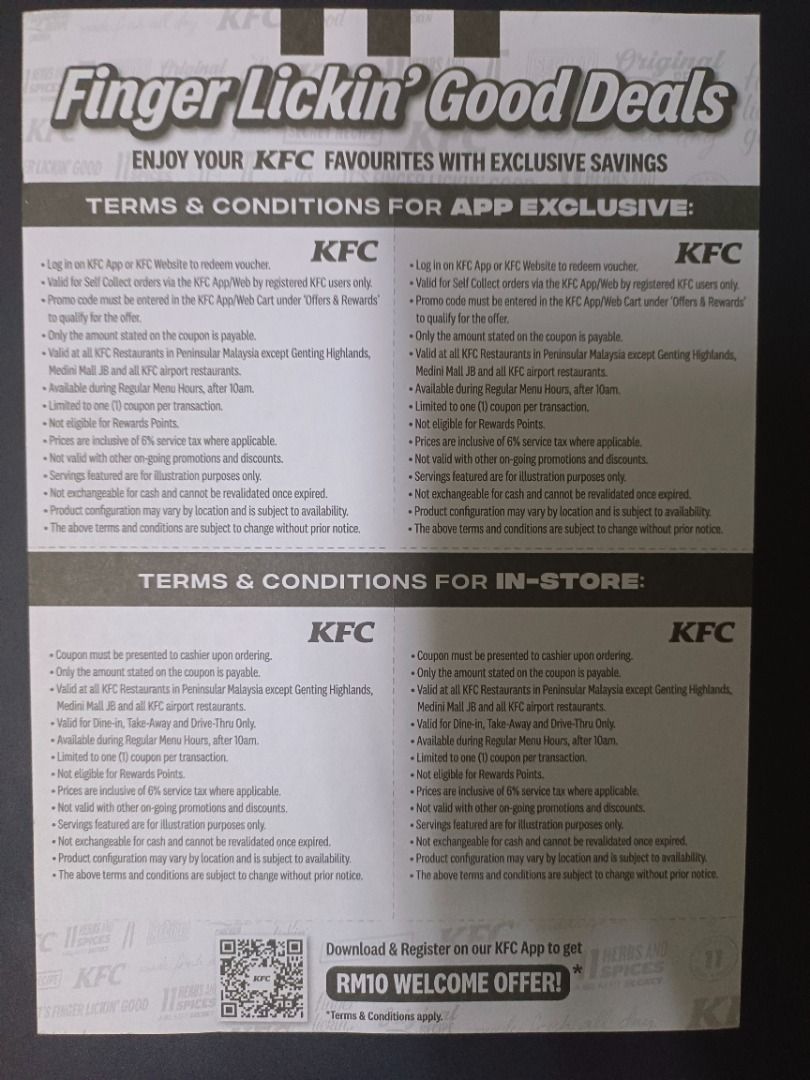 KFC Voucher Exp: 28th Feb 2026, Tickets & Vouchers, Vouchers on Carousell