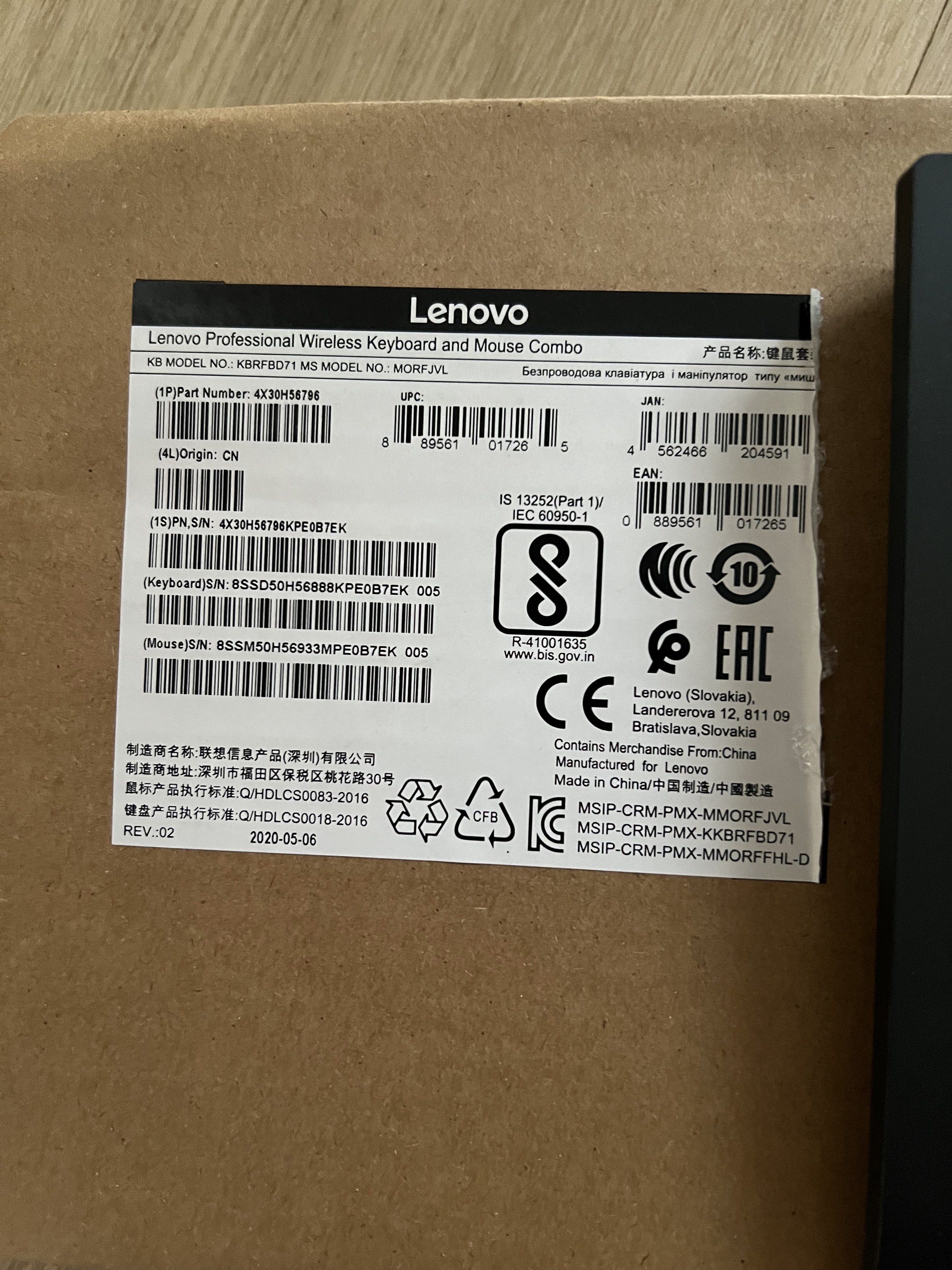 Lenovo Professional Wireless Keyboard and Mouse Combo, Computers & Tech ...