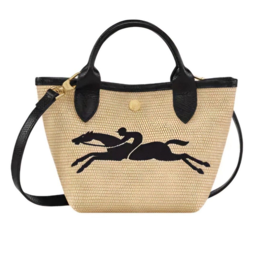 Longchamp Le Pliage Cuir Straw Tote Bag, Luxury, Bags & Wallets on ...