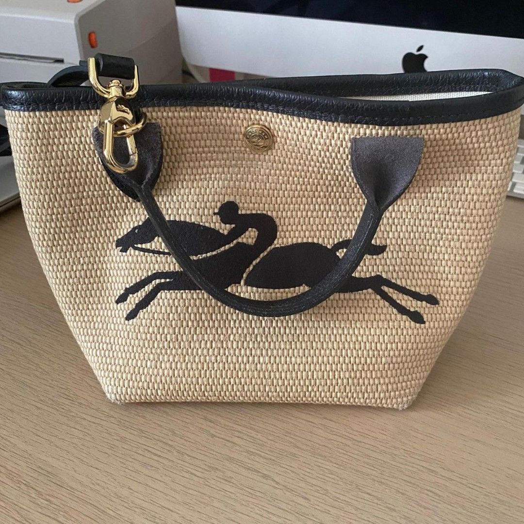 Longchamp Le Pliage Cuir Straw Tote Bag, Luxury, Bags & Wallets on ...