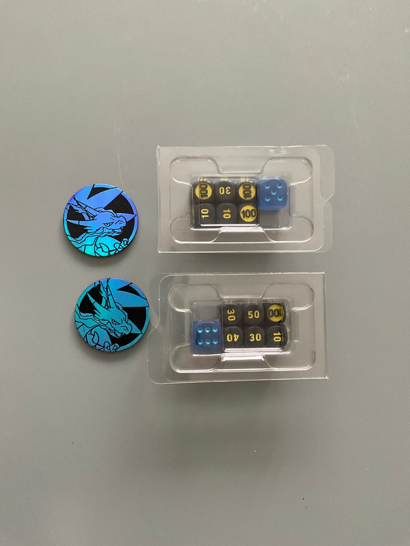 Mega Charizard Coin & Dice Set Pokemon TCG phantasmal flames, Hobbies ...
