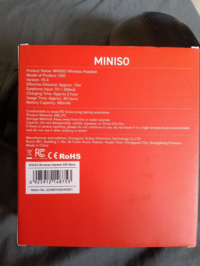 MINISO Wireless Headset G50 - Black, Audio, Headphones & Headsets on ...