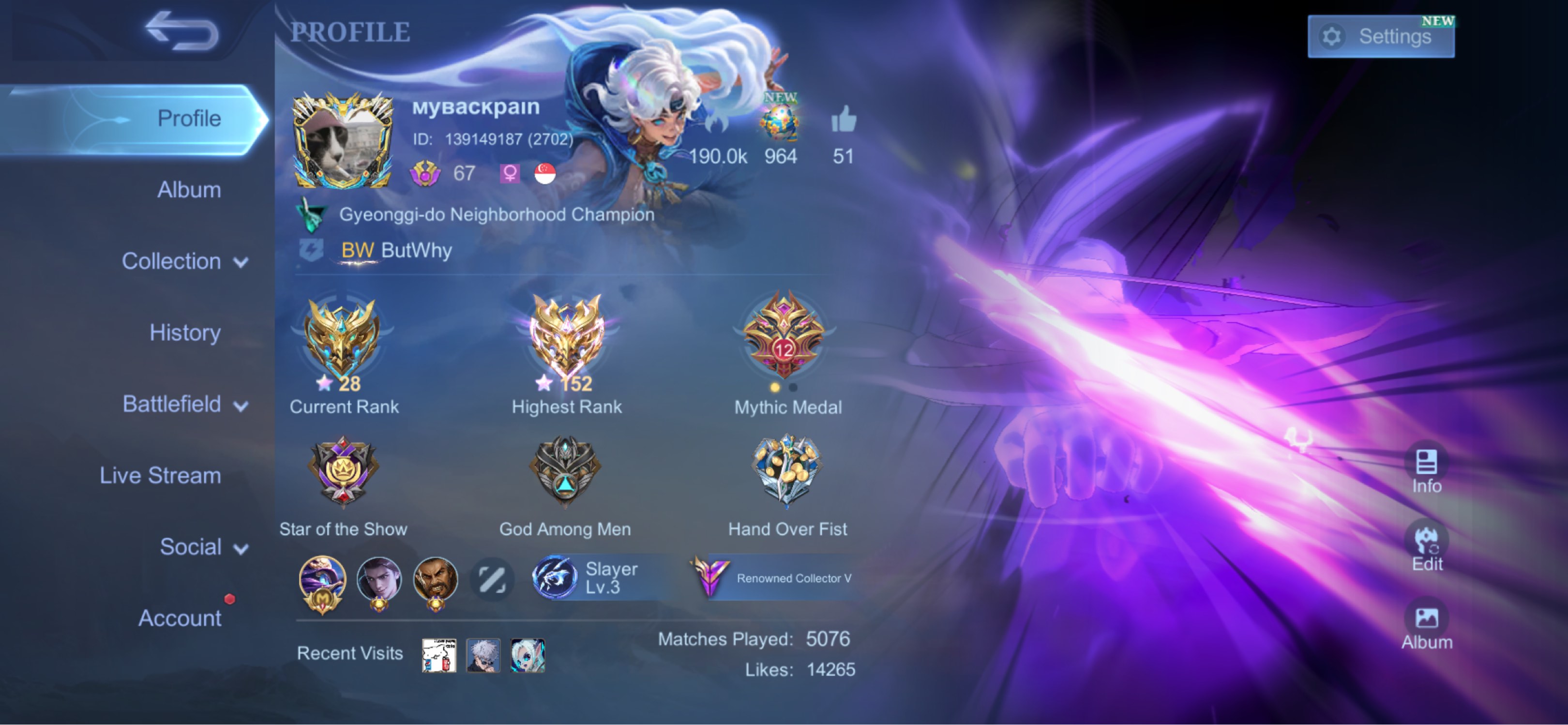 Mobile Legends Account - Mythic Medal, Collector Skins, Video Gaming ...