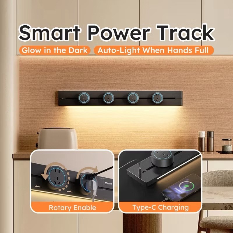 Movable Guide Rail Track Socket 13A Power, Furniture & Home Living ...