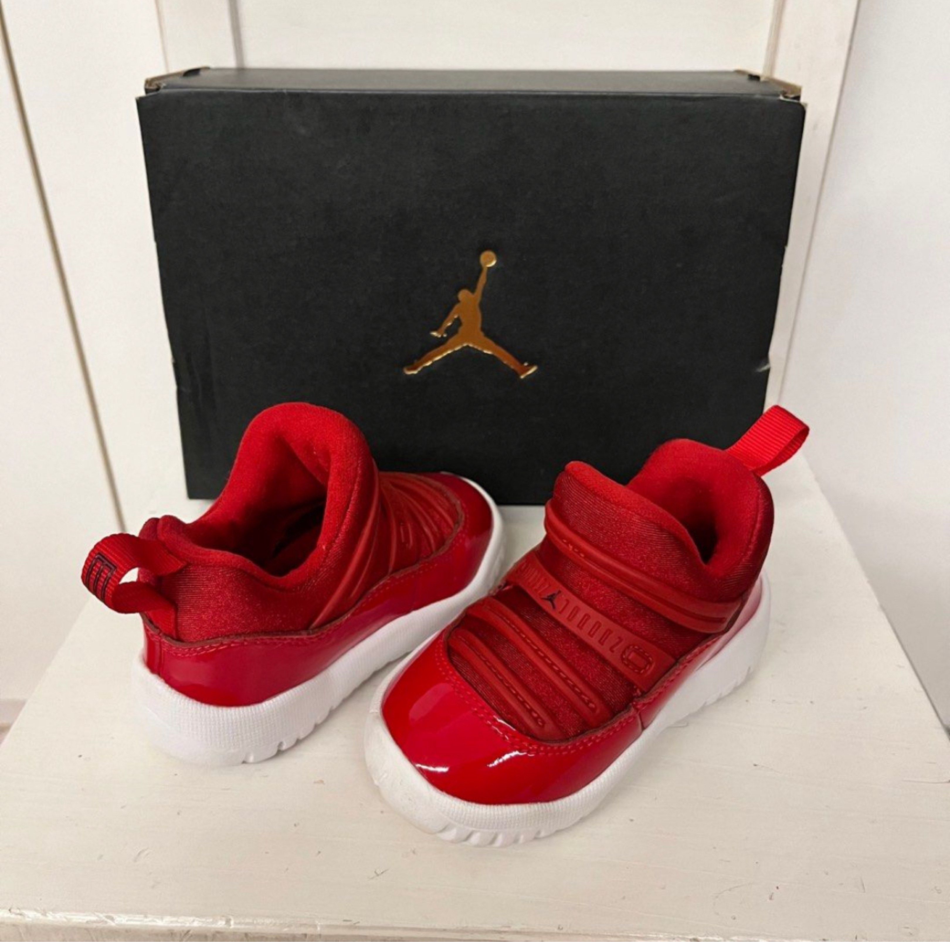 Nike Air Jordan 11 Retro Little Flex TD - Red, Babies & Kids, Babies ...