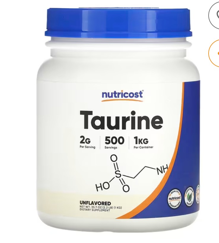 Nutricost Taurine Powder - 1KG, Health & Nutrition, Health Supplements ...