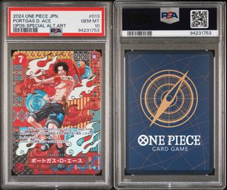 One Piece Card Game - Portgas D. Ace Leader OP03-001, Hobbies & Toys ...