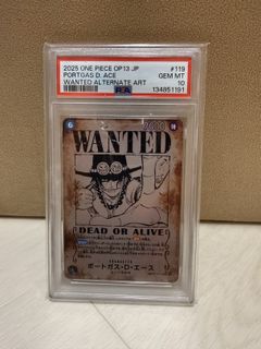 One Piece OP13 JP Portgas D. Ace Wanted Alternate Art PSA 10, Hobbies ...