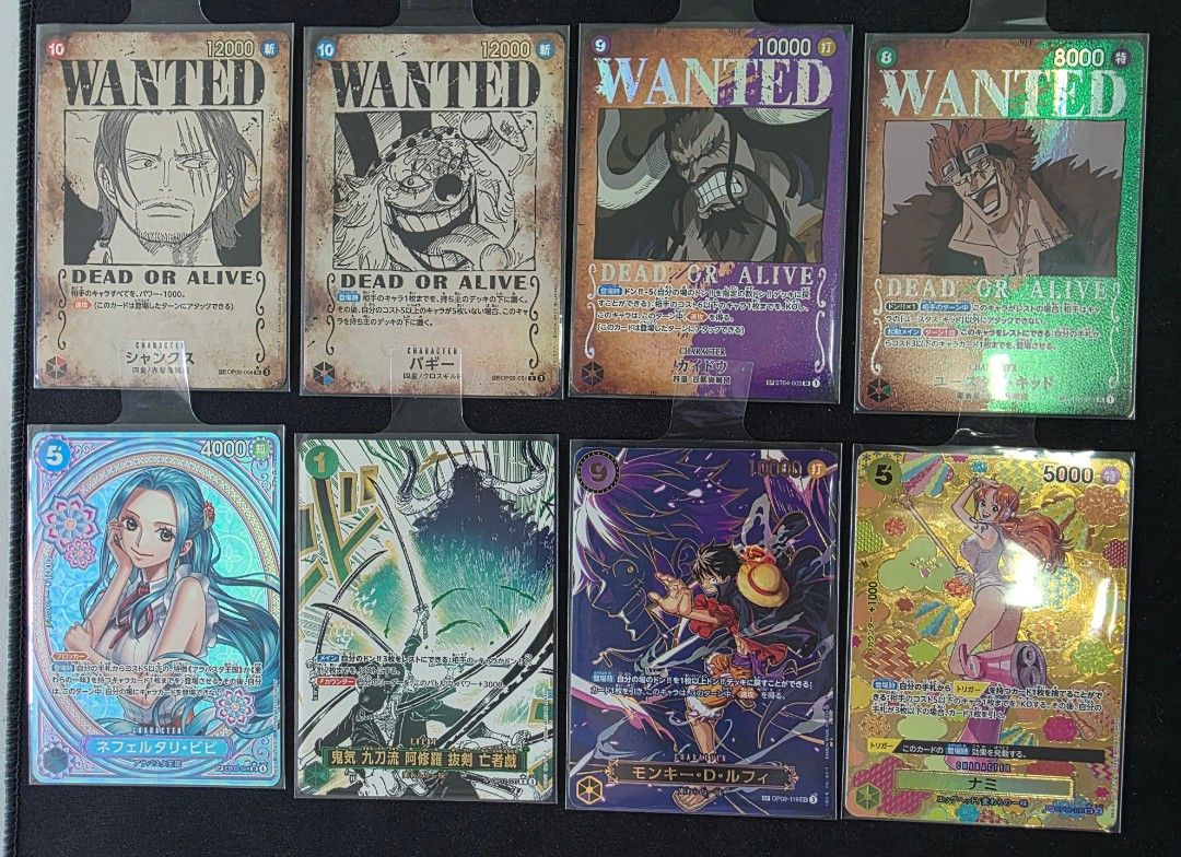 One Piece TCG Card Game : SP event, wanted (shanks, buggy, luffy, Nami ...