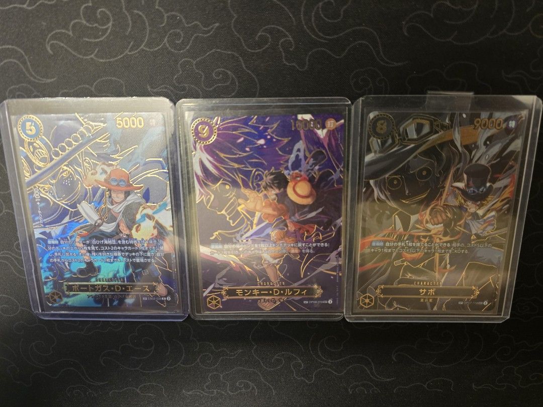 One Piece TCG Luffy Ace Sabo SP Set, Hobbies & Toys, Toys & Games on ...