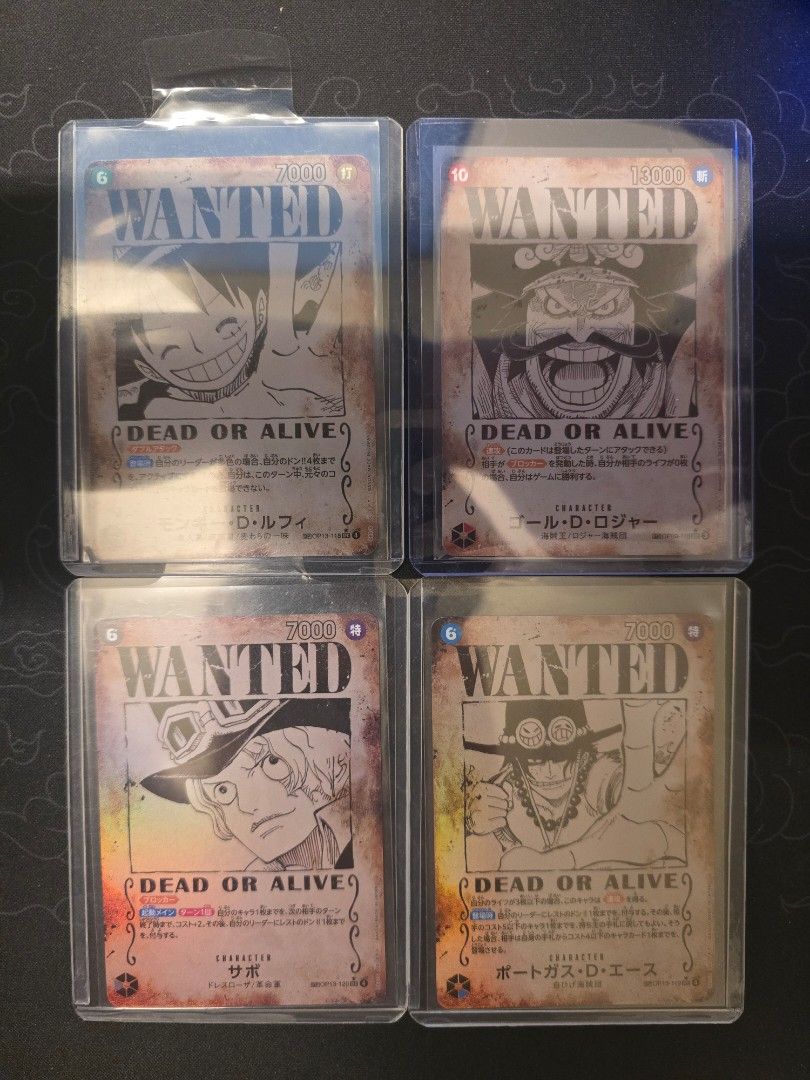 One Piece TCG Wanted Poster Set with Luff, Hobbies & Toys, Toys & Games ...