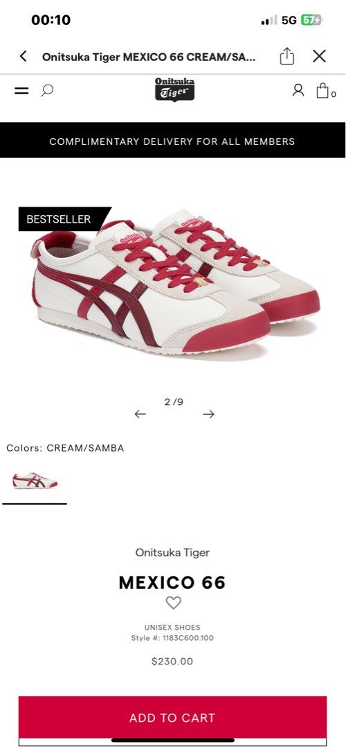Onitsuka Tiger MEXICO 66 CREAM/SAMBA, Luxury, Sneakers & Footwear on ...