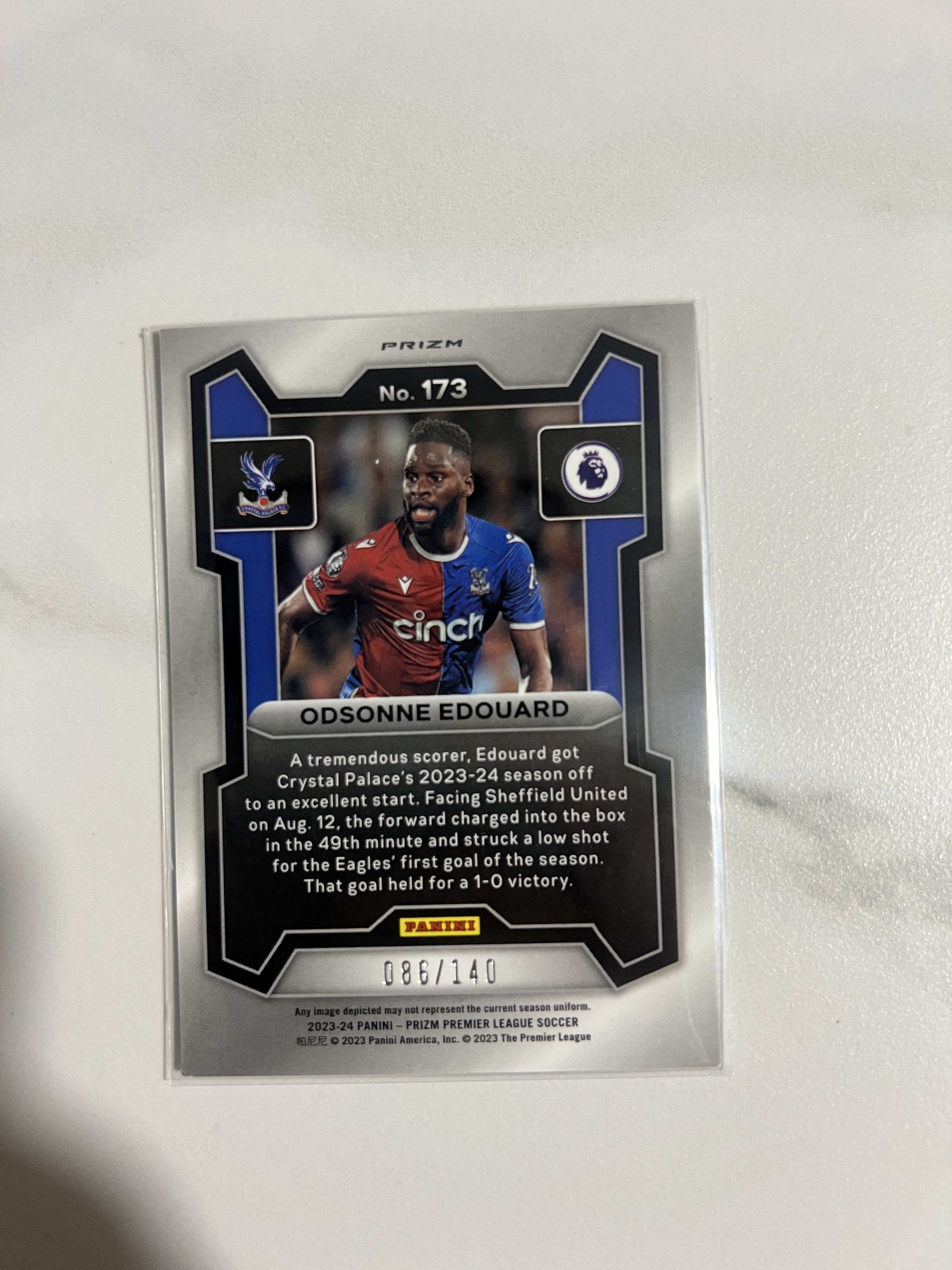 Panini Prizm Premier League Soccer Card Odsonne Edouard 86/140, Hobbies ...