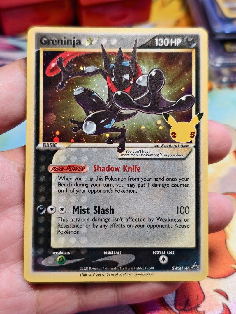 Pokémon TCG Greninja Gold Star SWSH144 Celebrations Black Star Promo Card !, Hobbies & Toys ...