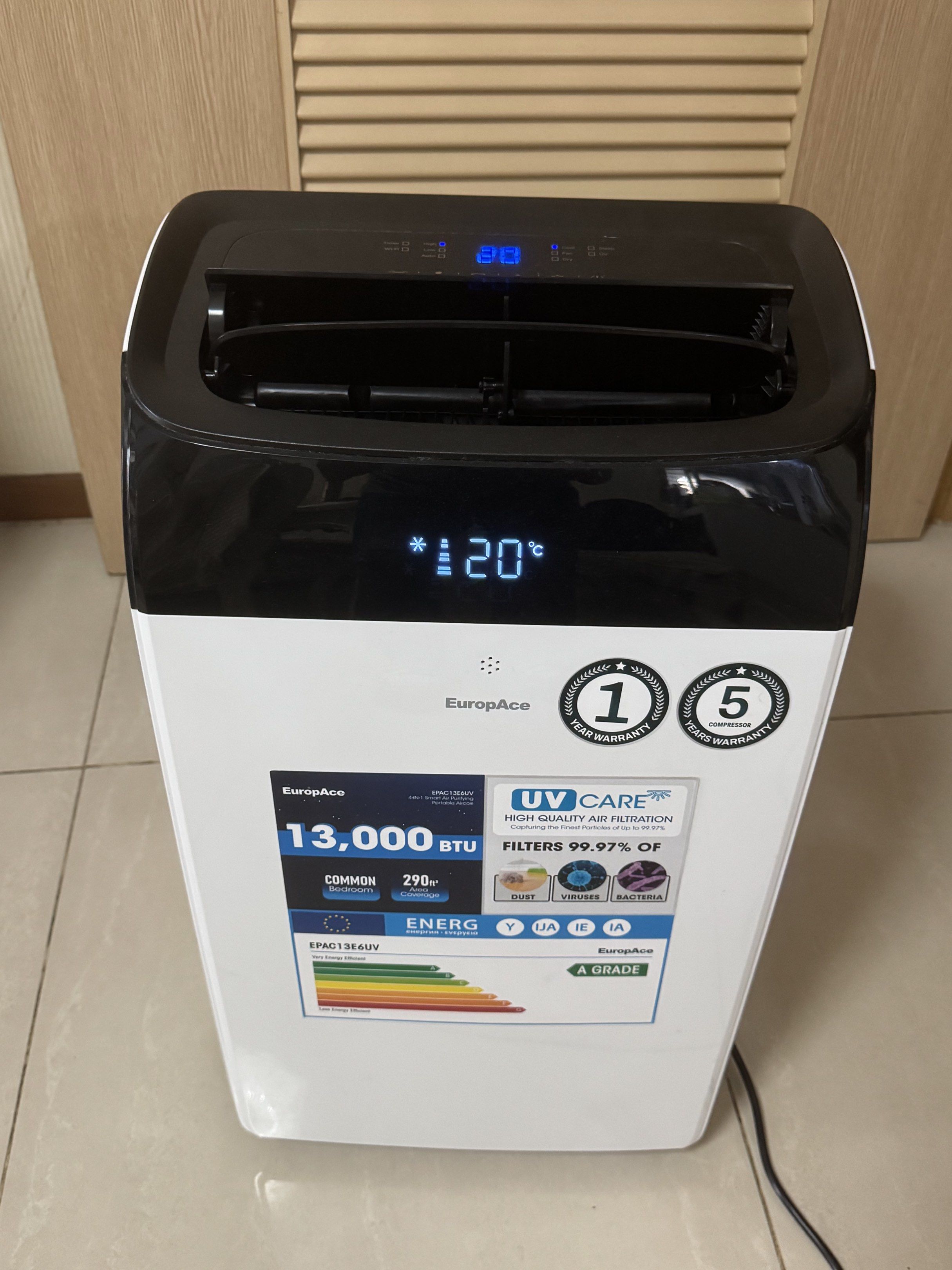 Portable Aircon EuropAce (2025 new model) 13000BTU Portable Air ...