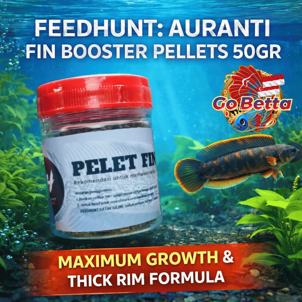 Predator Fish Food | PELET FIN AURANTI 50g for Channa Dwarf Auranti ...