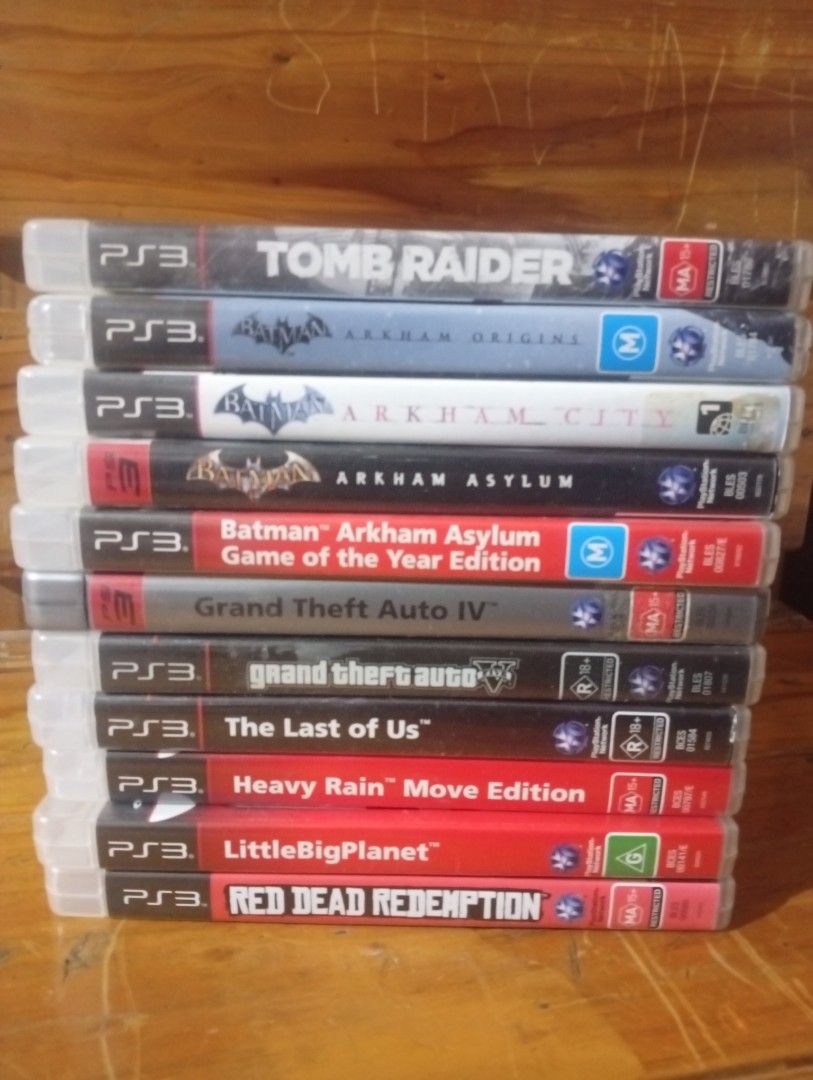 PS3 Game Bundle GTA Last of Us Red Dead Batman, Video Gaming, Video ...