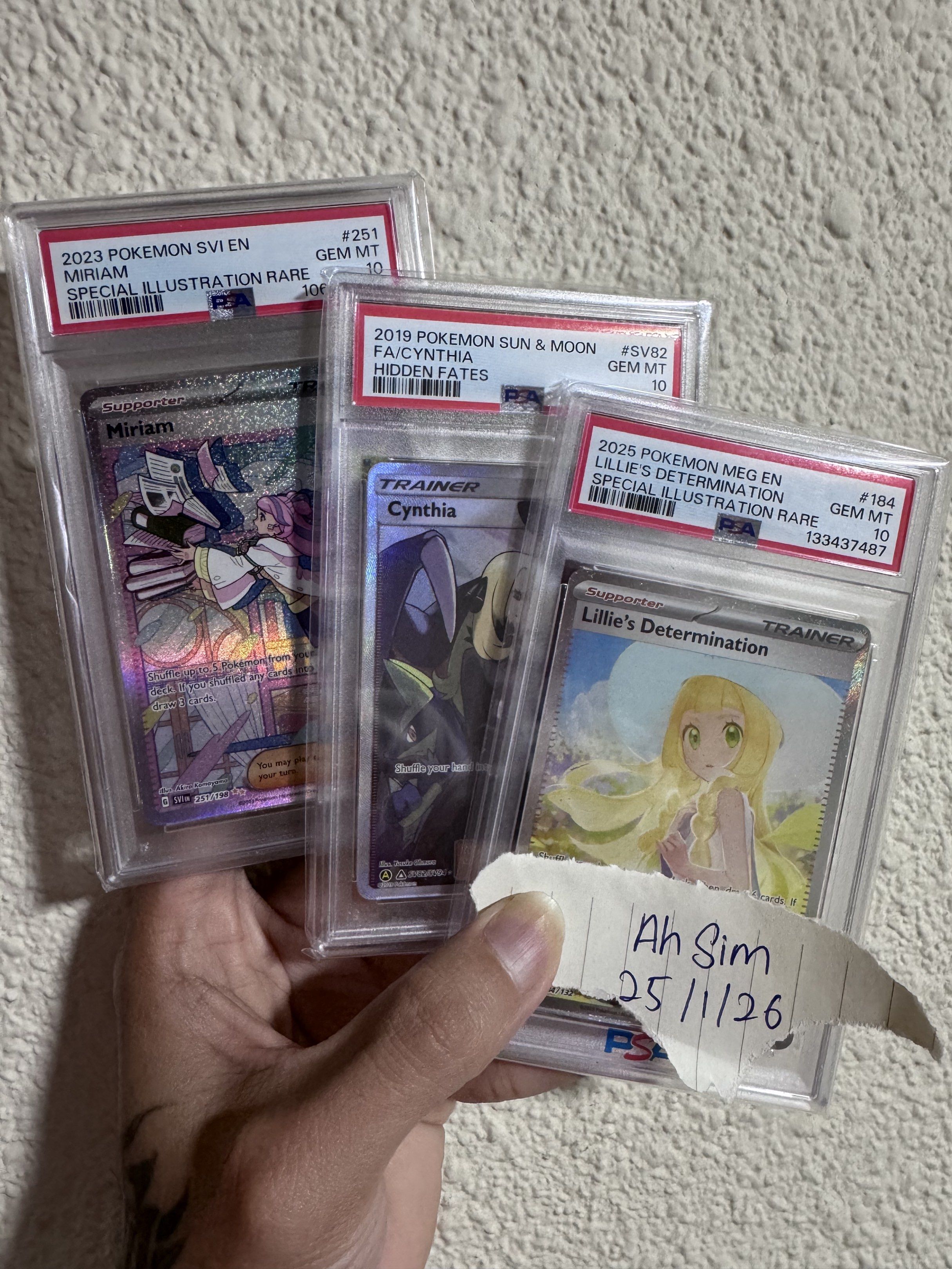 PSA 10 Pokemon Cards - Miriam, Cynthia, Lillie's Determination, Hobbies ...