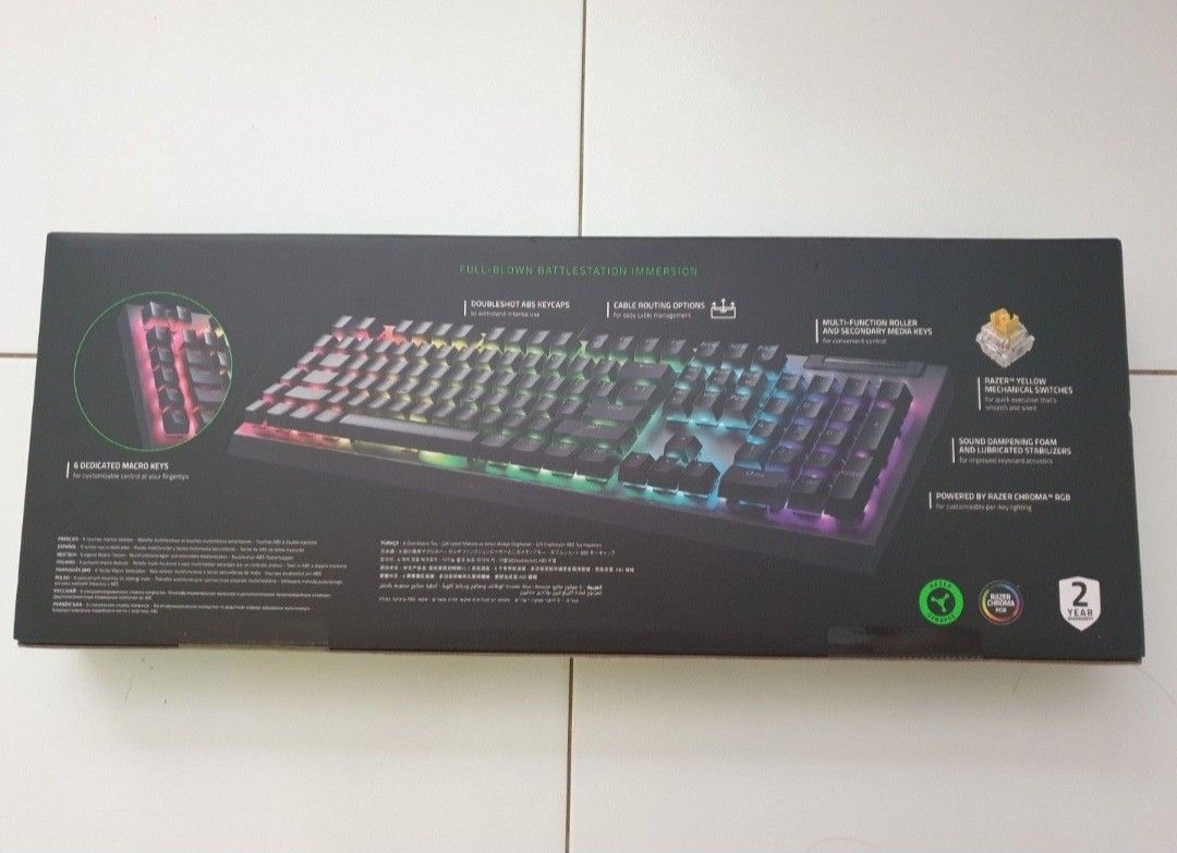 Razer Blackwidow V4X Mechanical Gaming Keyboard [Yellow Linear Switch ...