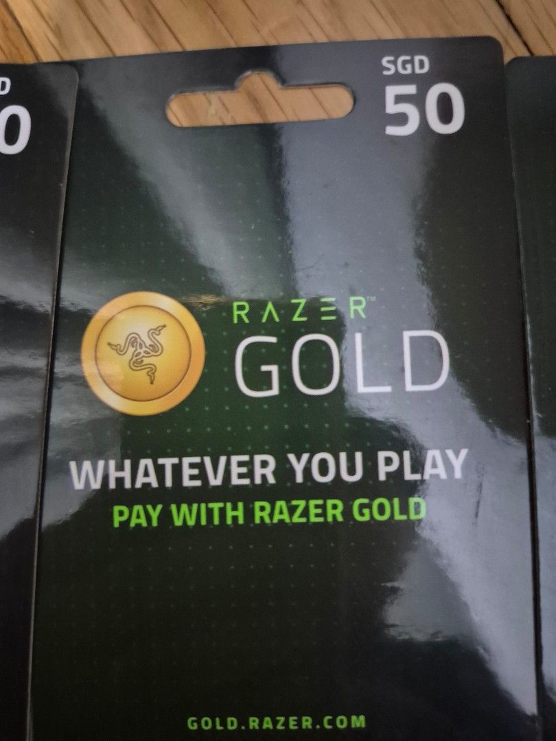 Razer Gold Gift Cards - $10, $50, $80, Video Gaming, Gaming Accessories ...