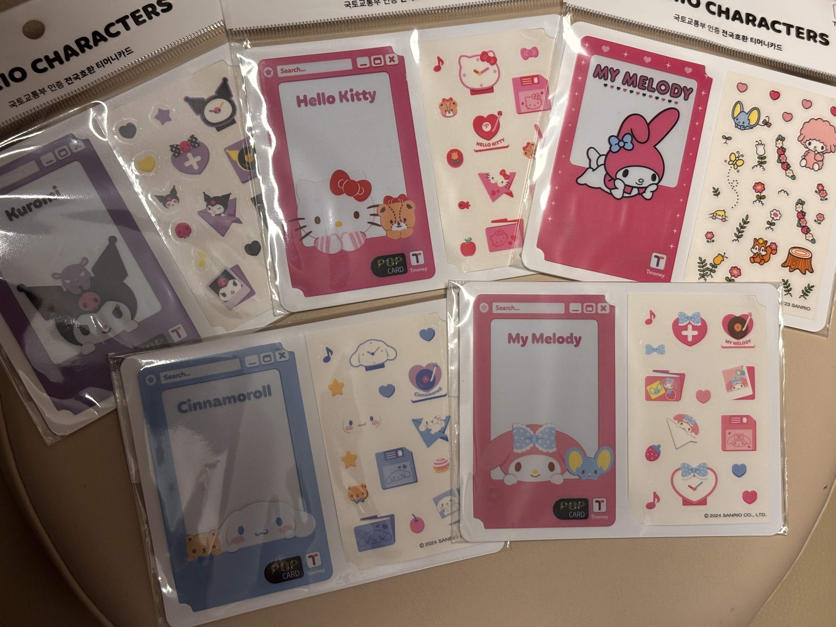 Sanrio 角色韓國 T money 卡 Hello Kitty/ My Melody / Kuromi/ Cinnamoroll t ...