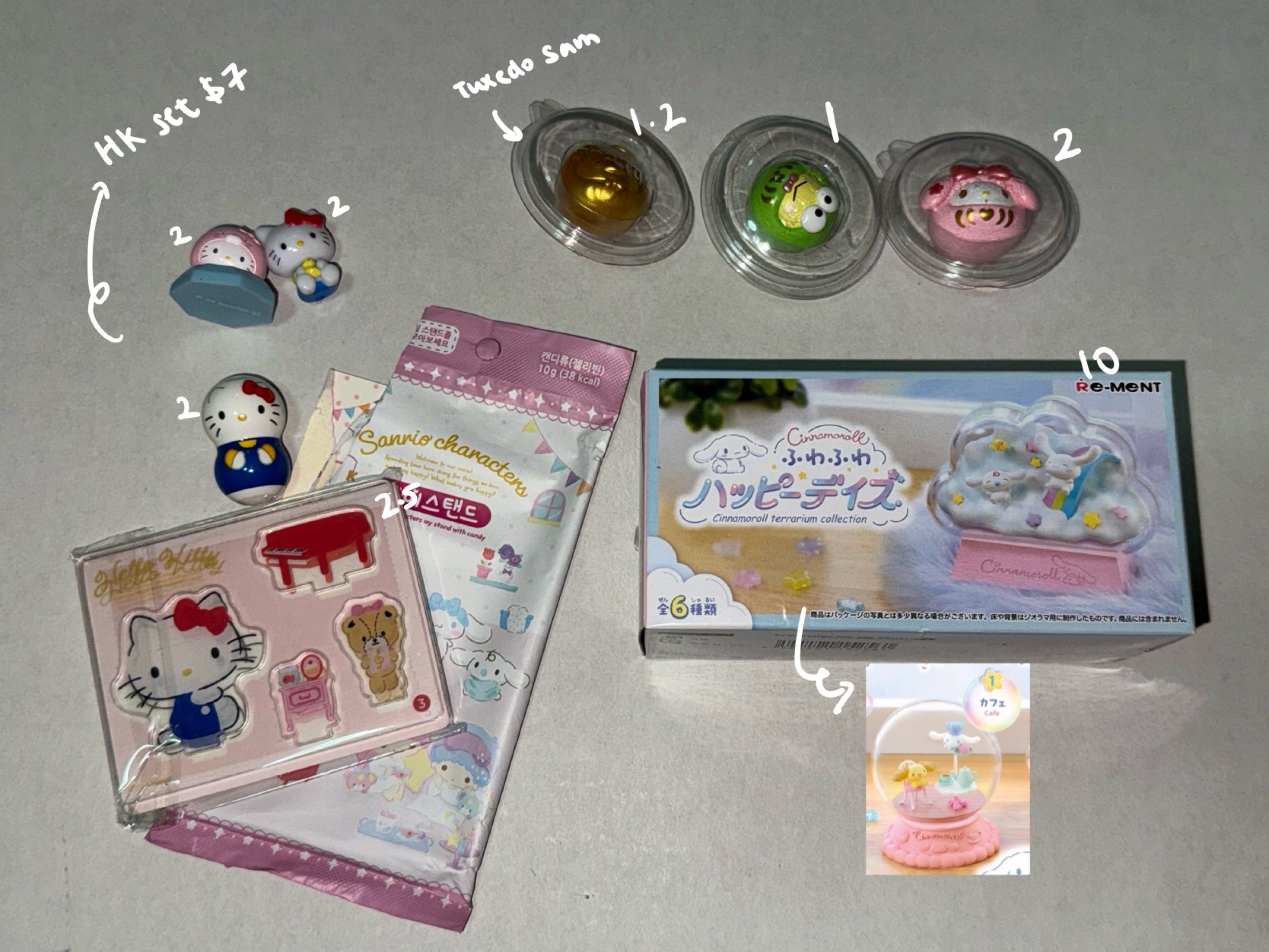 Sanrio blindbox Hello Kitty, Cinnamoroll, Tuxedo Sam, my melody ...