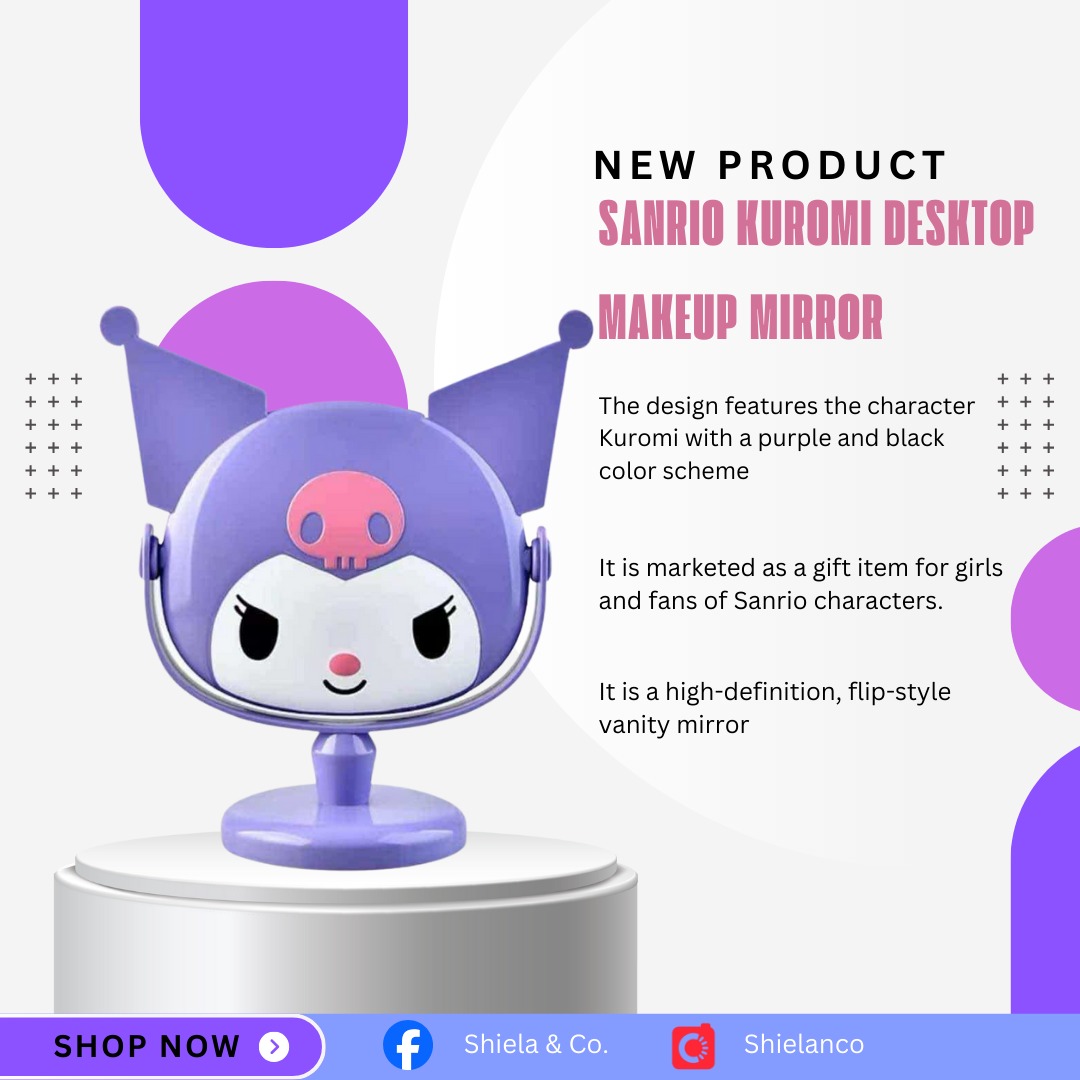 SANRIO KUROMI DESKTOP MAKEUP MIRROR, Furniture & Home Living, Home ...