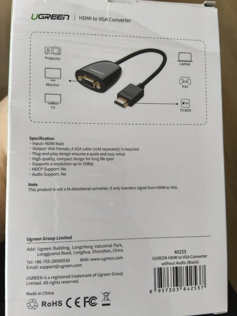 Ugreen HDMI to VGA Converter, Computers & Tech, Parts & Accessories ...