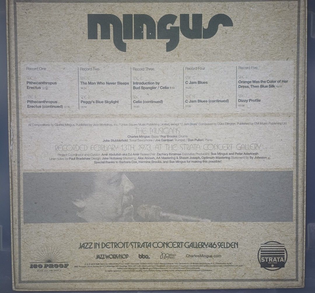 Vinyl 5xLP Box Set: Mingus – Jazz In Detroit / Strata Concert Gallery ...