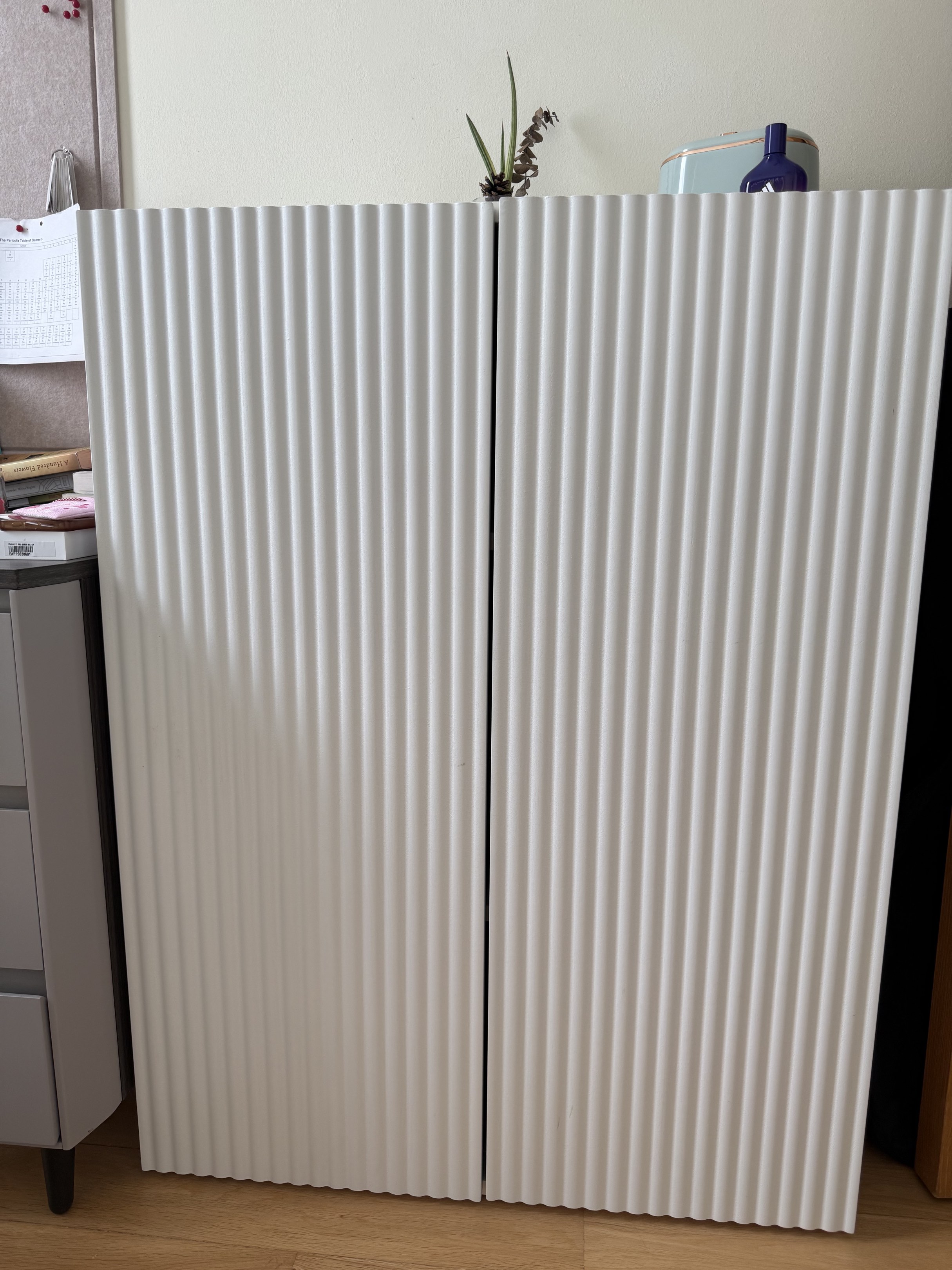 White Fluted Door Cabinet, Furniture & Home Living, Furniture, Shelves ...