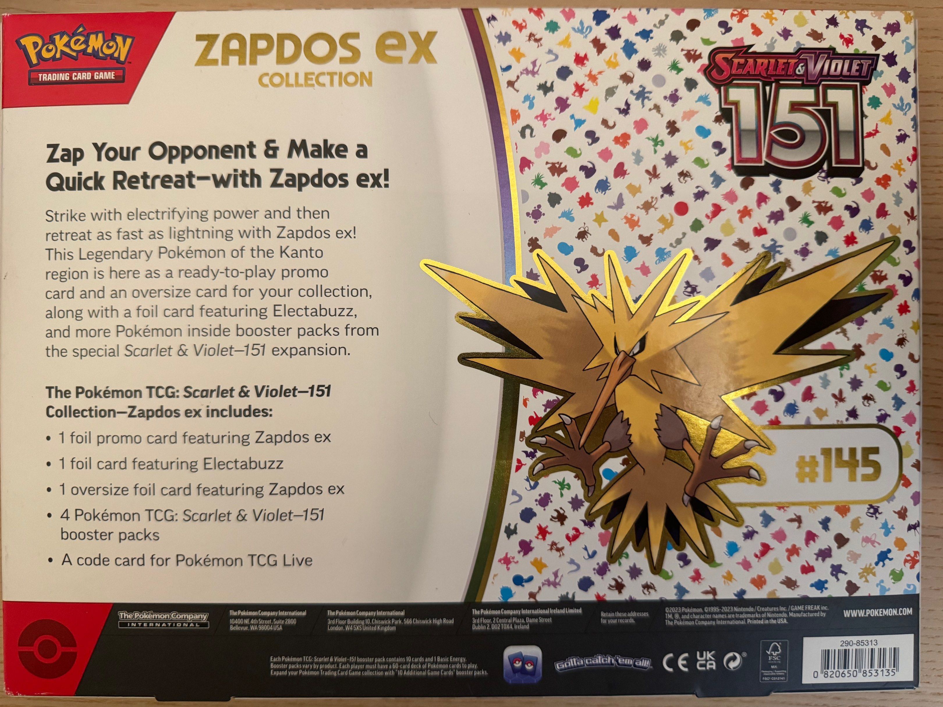 151 Zapdos EX Box, Hobbies & Toys, Toys & Games on Carousell