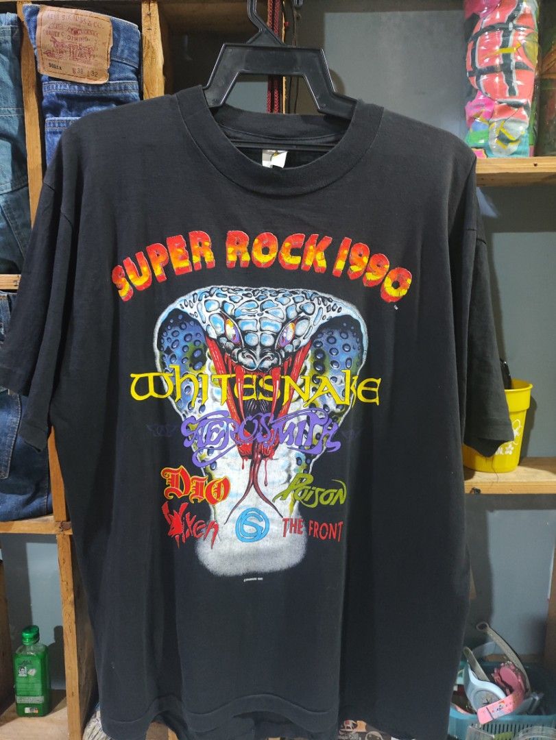1990 vintage super rock festival tour t shirt whitesnake poison dio ...