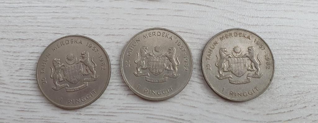 1 Ringgit Malaysia RM1 old Coin Tunku Abdul Rahman Putra 25 Tahun ...