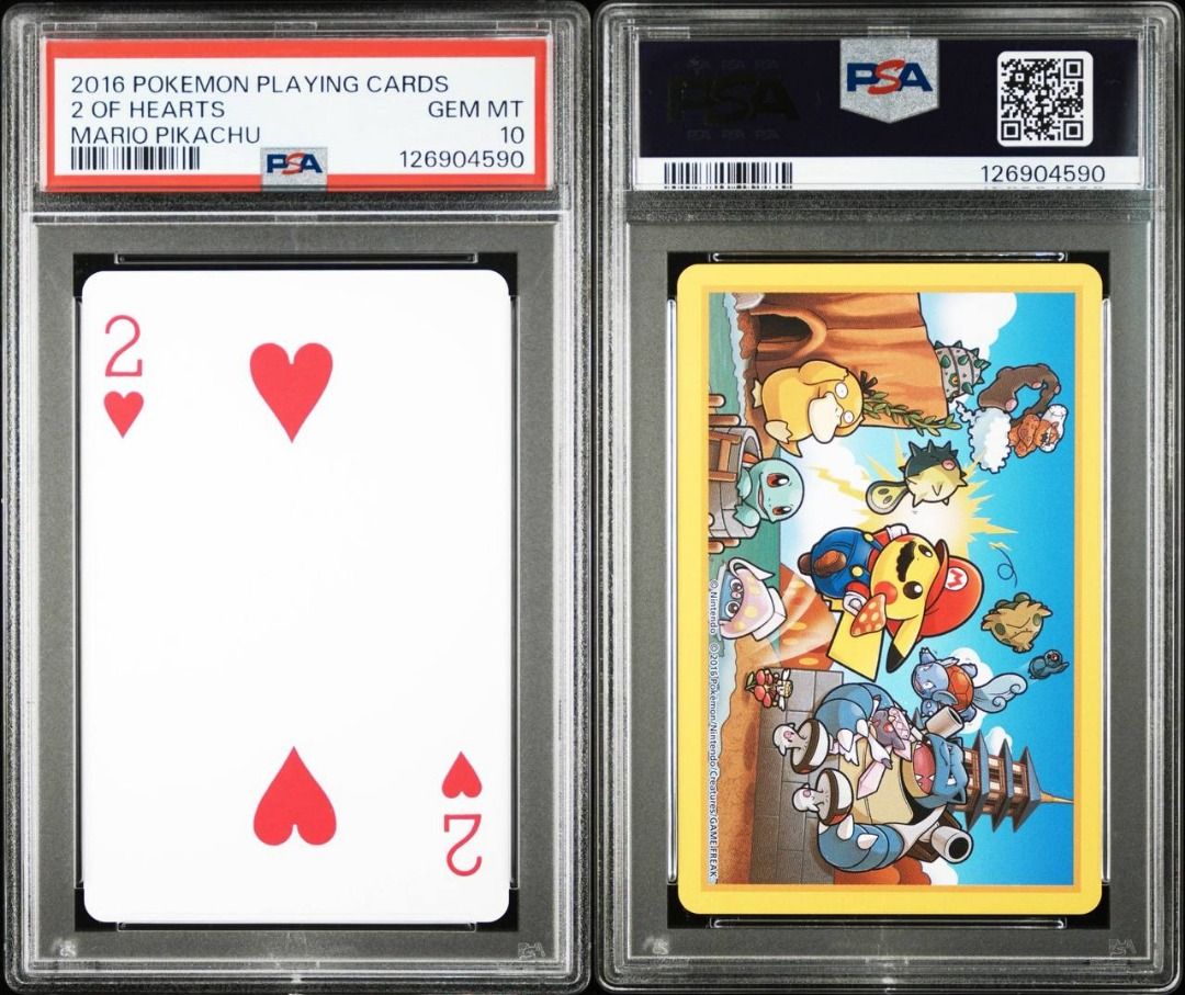 2016 Pokemon Playing Cards 2 of Hearts Mario Pikachu PSA10, Hobbies ...
