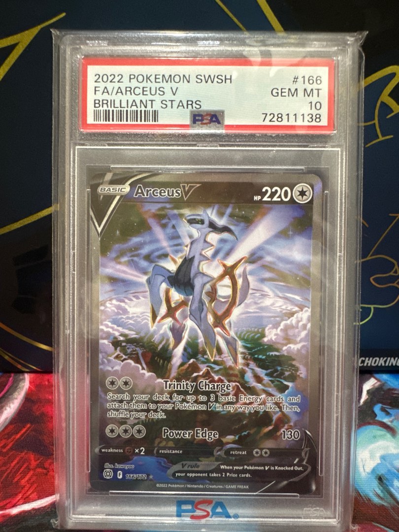2022 Pokemon SWSH Brilliant Stars FA Arceus V #166 PSA 10, Hobbies ...