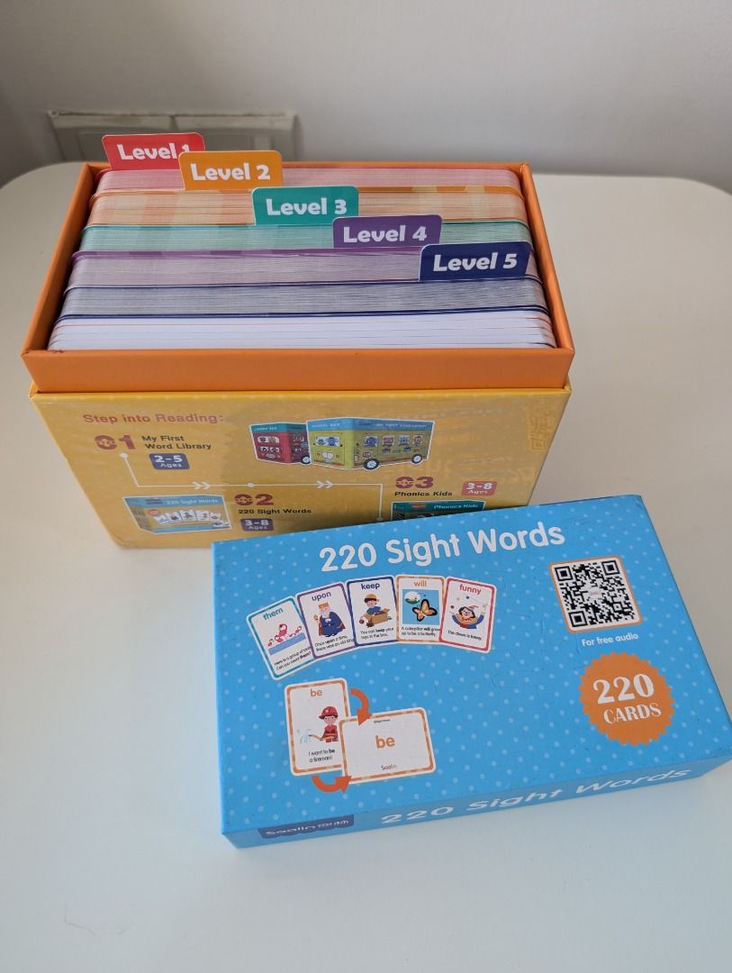 220 Sight Words Flashcards - Level 1-5, Hobbies & Toys, Toys & Games on ...