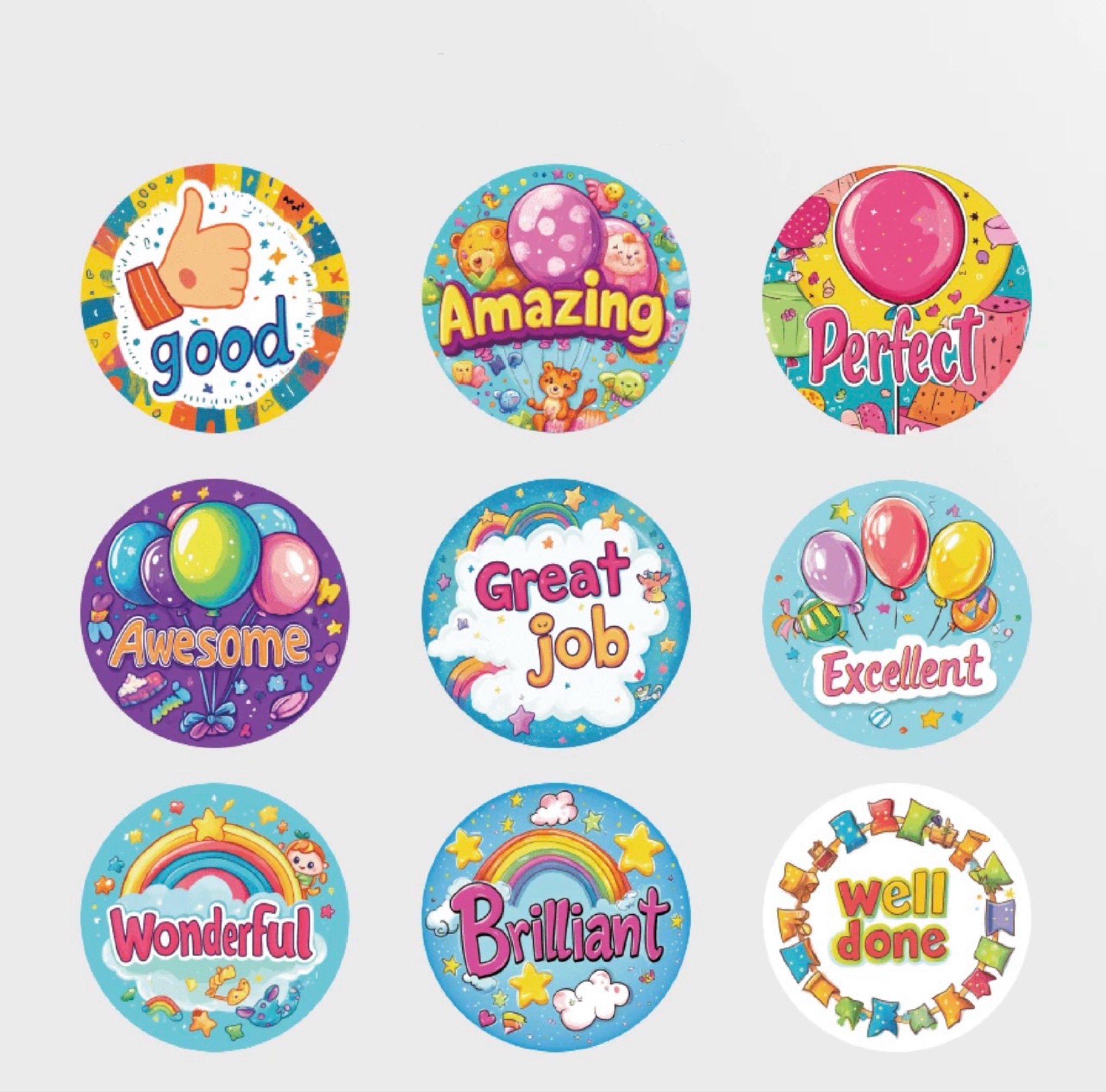 [$2.50 for 50pcs] [$5 for 100pcs] 2.5cm Children Reward Motivational ...