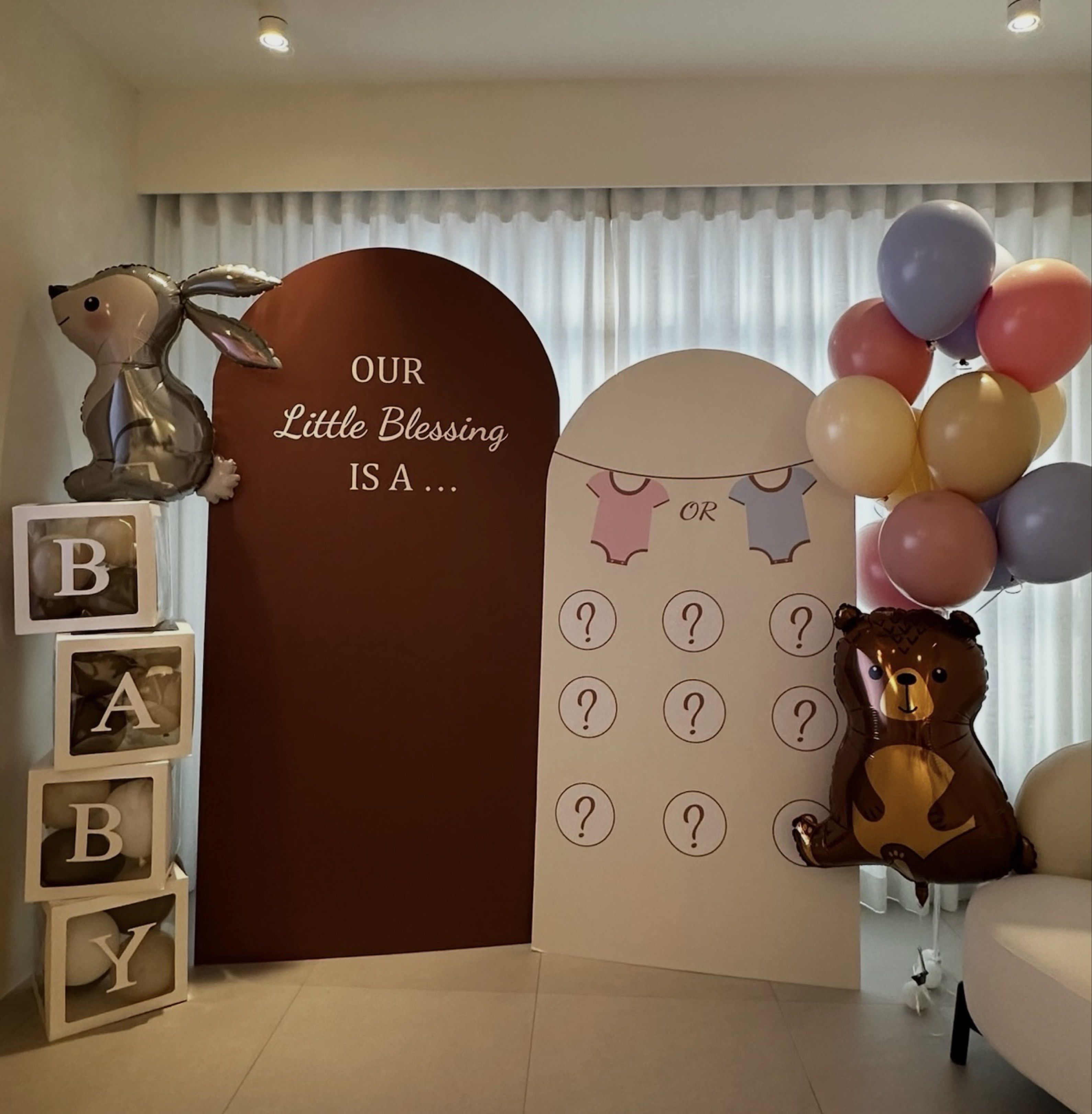 2x Gender Reveal Party Decoration Backdrop, Hobbies & Toys, Occasions ...