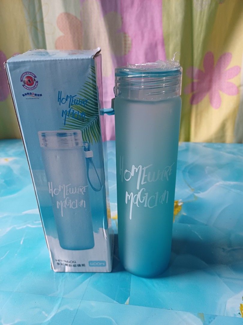 💙 Homeware Magician 400ml Frosted Glass Water Bottle (Brand New) 💙 ...