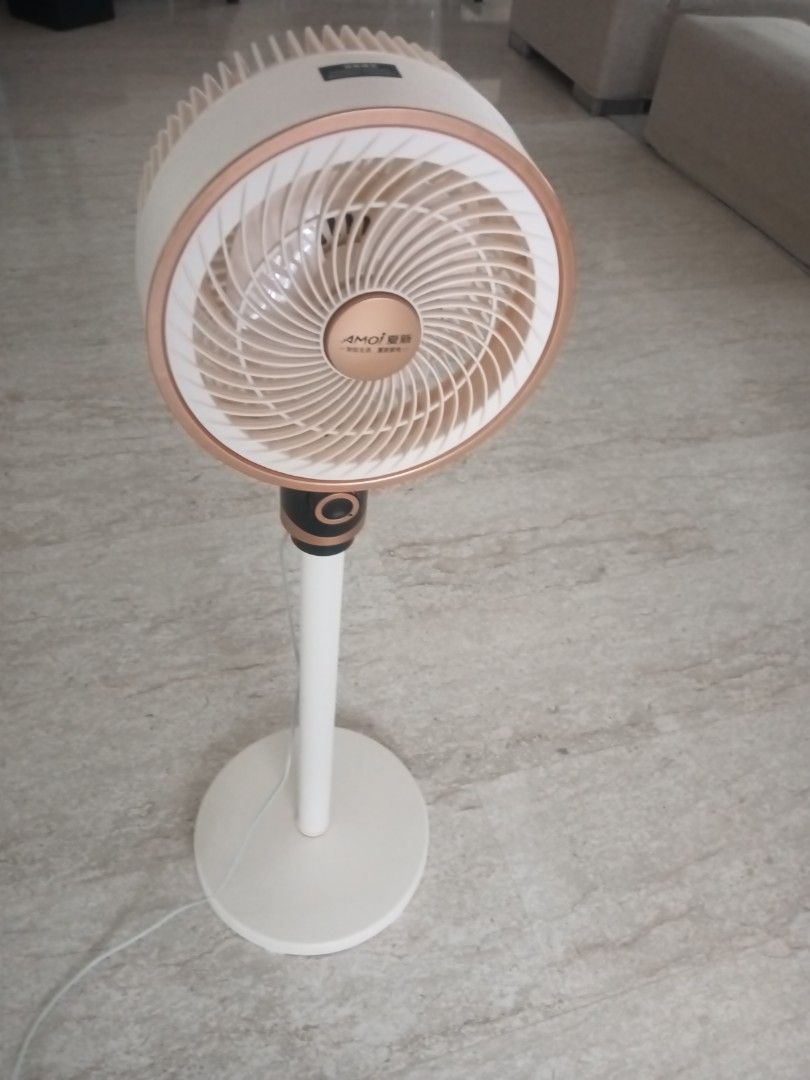 Amoi Standing Fan - White and Rose Gold, Furniture & Home Living ...
