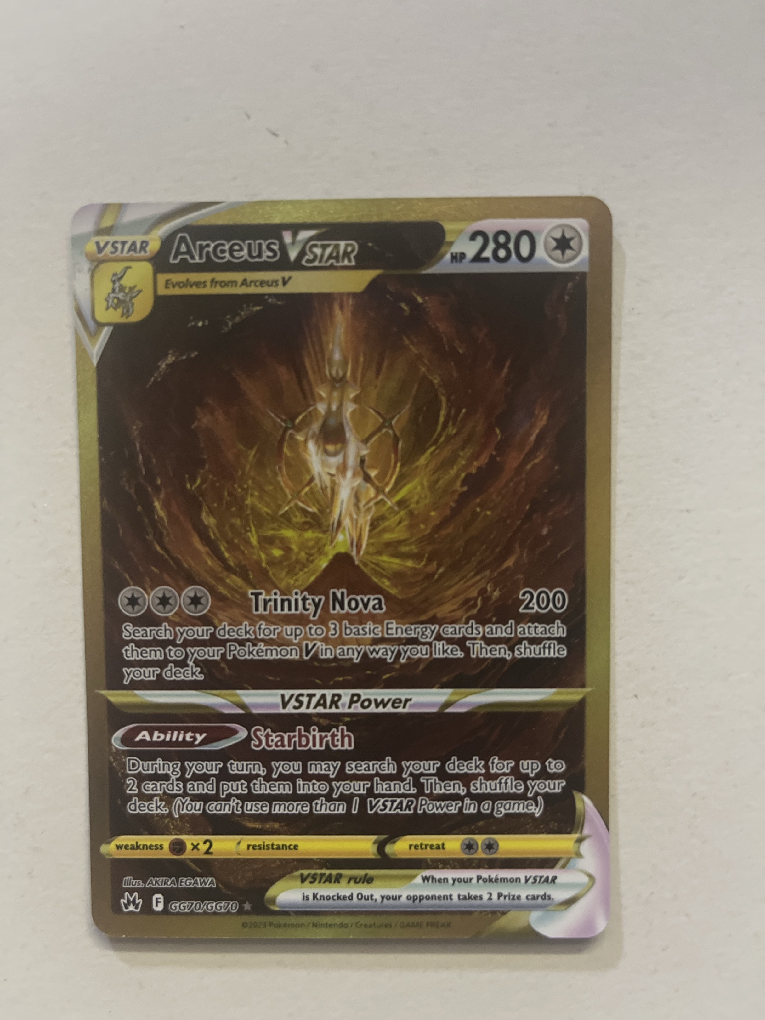 Arceus Vstar Gold Crown Zenith GG70, Hobbies & Toys, Toys & Games on ...
