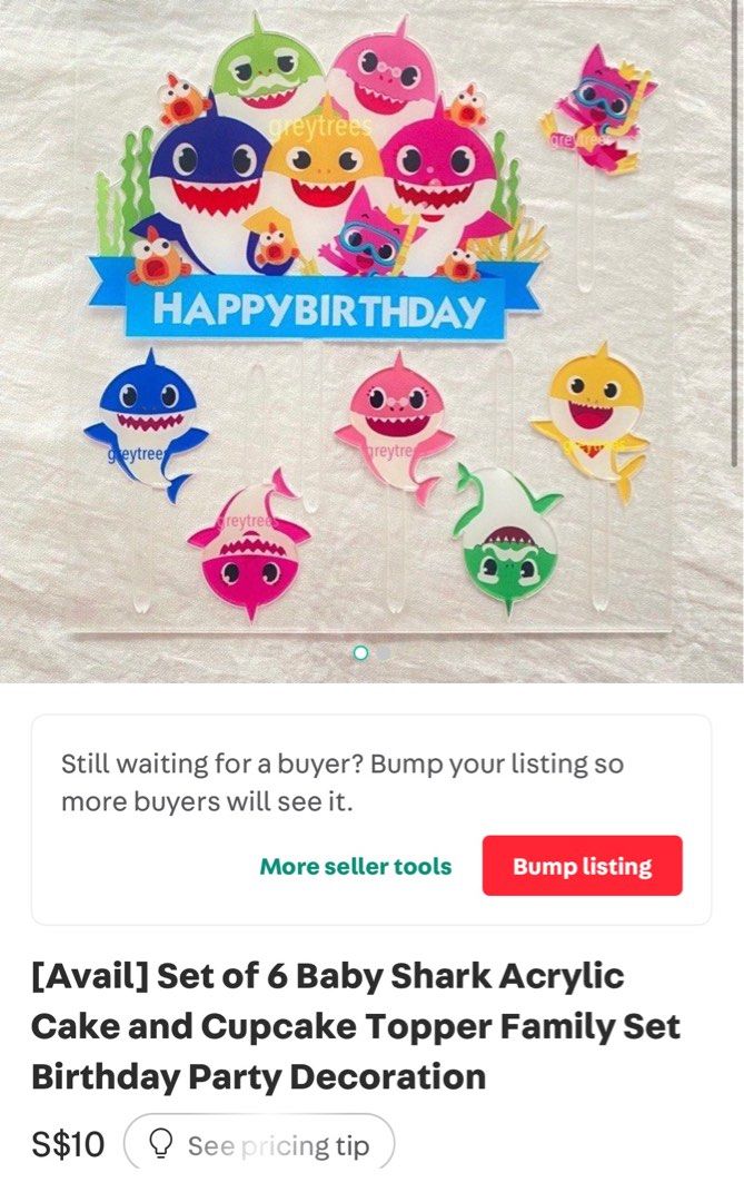 [Avail] Pink & Blue Baby Shark Birthday Decoration Items (Craft ...