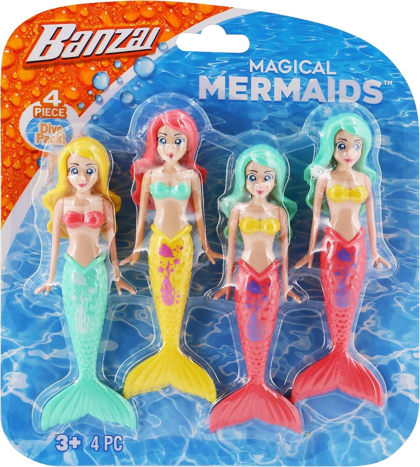 BANZAI Dive Mermaids 4pc Colors May Vary, Hobbies & Toys, Toys & Games ...