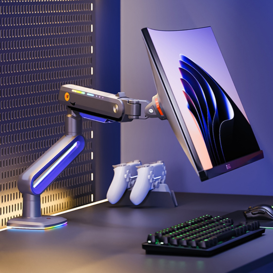 BNIB North Bayou NB RGB Gaming Monitor Arm Matte Gray (F6) | Blue (M8 ...