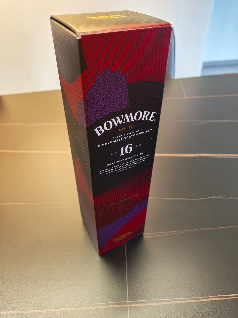 Bowmore 16 YO 700ml Ruby Port Cask Finish 43%, Food & Drinks, Alcoholic ...