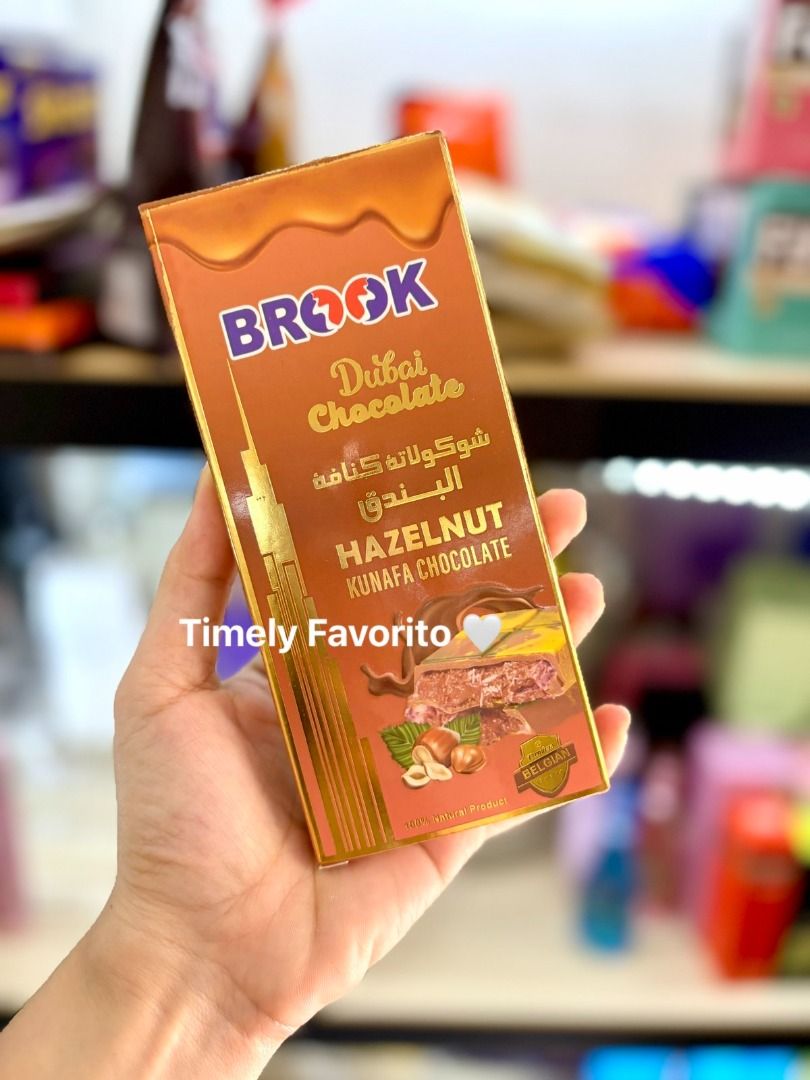 Brook Dubai Chocolate Hazelnut Kunafa Chocolate 100g, Food & Drinks ...