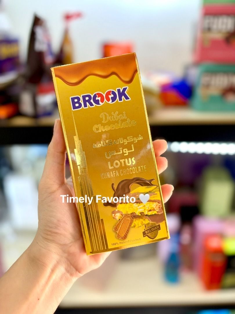 Brook Dubai Chocolate Lotus Kunafa Chocolate 100g, Food & Drinks ...