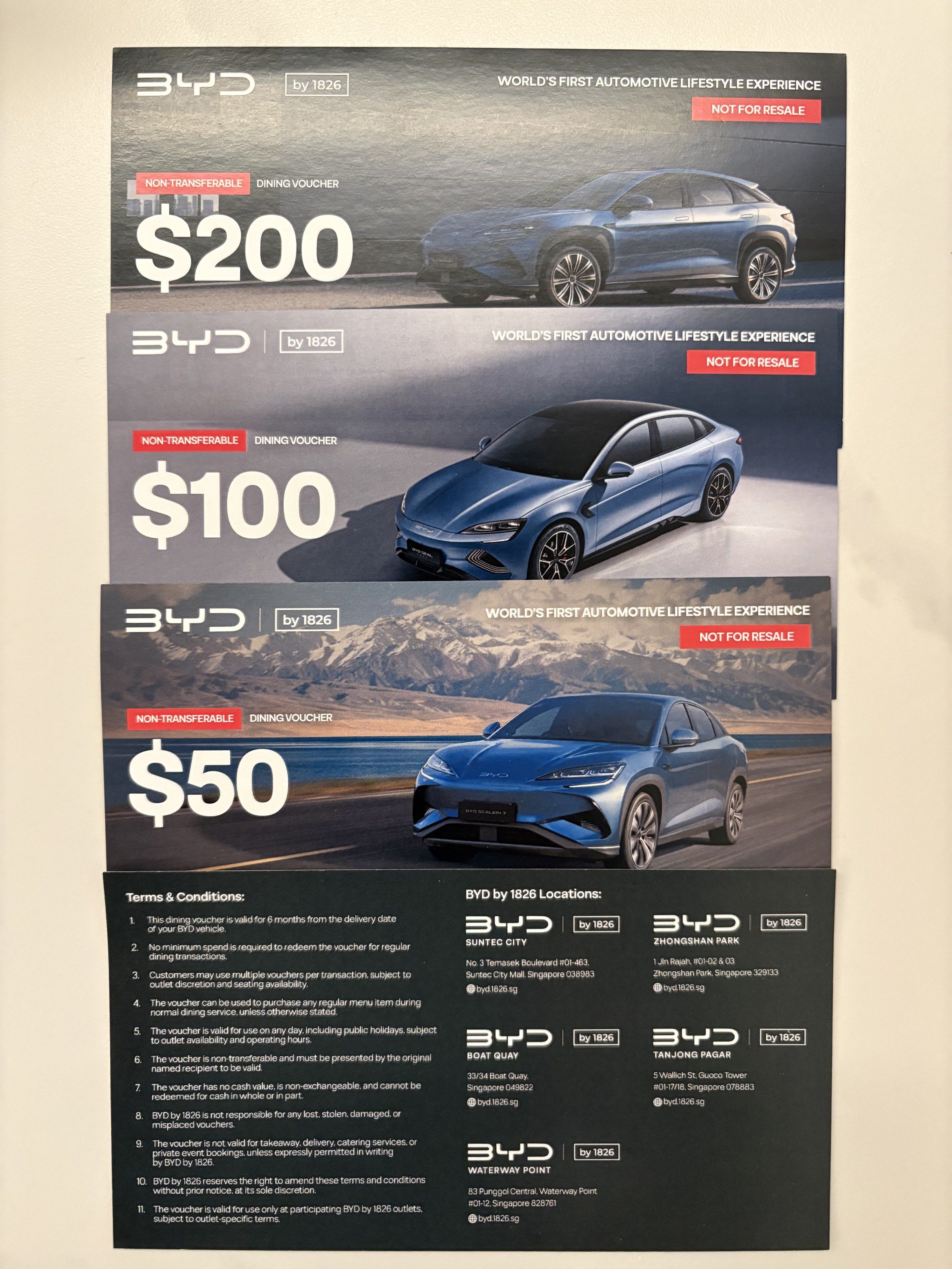 BYD 1826 Vouchers - 50% off, Tickets & Vouchers, Vouchers on Carousell