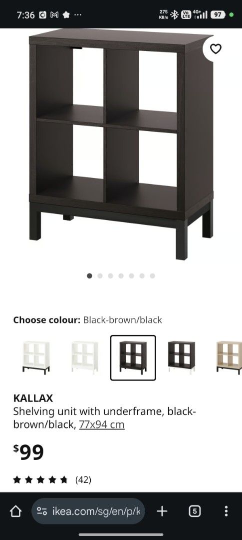 Cheap IKEA Kallax with Bullig Box shelves cabinet, Furniture & Home ...