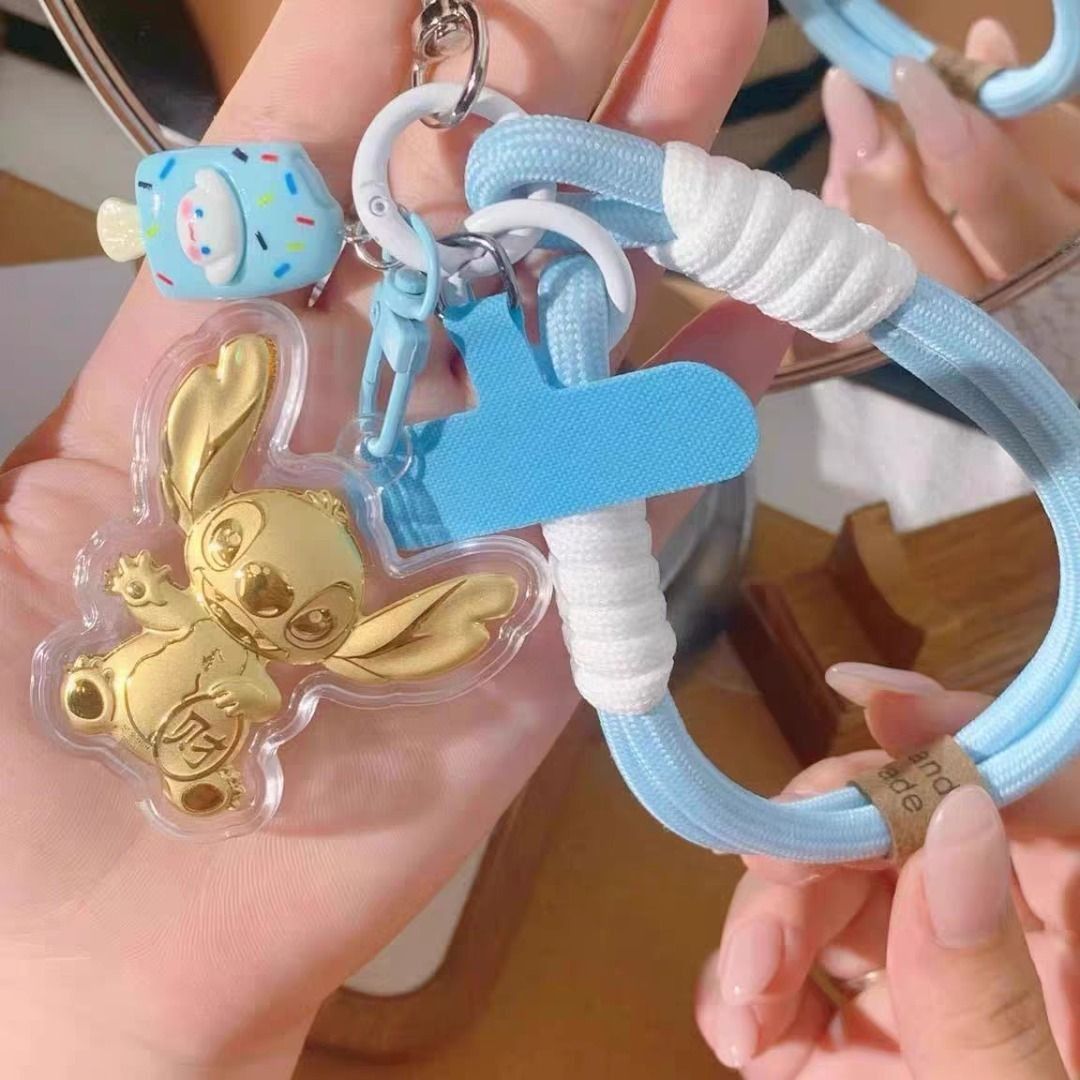 Disney Stitch AU999 Gold Lucky Charm #MRTToaPayoh, Women's Fashion ...